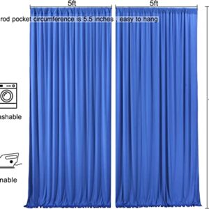 AK TRADING CO. 10 feet x 10 feet Polyester Backdrop Drapes Curtains Panels with Rod Pockets - Wedding Ceremony Party Home Window Decorations - Royal Blue (DRAPE-5x10-ROYAL)