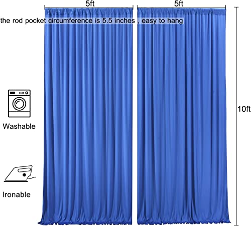 AK TRADING CO. 10 feet x 10 feet Polyester Backdrop Drapes Curtains Panels with Rod Pockets - Wedding Ceremony Party Home Window Decorations - Royal Blue (DRAPE-5x10-ROYAL)