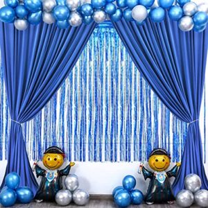 AK TRADING CO. 10 feet x 10 feet Polyester Backdrop Drapes Curtains Panels with Rod Pockets - Wedding Ceremony Party Home Window Decorations - Royal Blue (DRAPE-5x10-ROYAL)