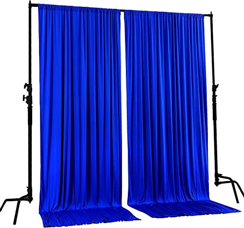 AK TRADING CO. 10 feet x 10 feet Polyester Backdrop Drapes Curtains Panels with Rod Pockets - Wedding Ceremony Party Home Window Decorations - Royal Blue (DRAPE-5x10-ROYAL)