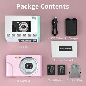 Digital Cameras for Kids Digital Camera, HD 1080P Vlogging Camera 2.4" LCD Compact Camera with 16X Digital Zoom,Powerful Cameras for Photography, Portable Mini Camera for Adult, Beginners