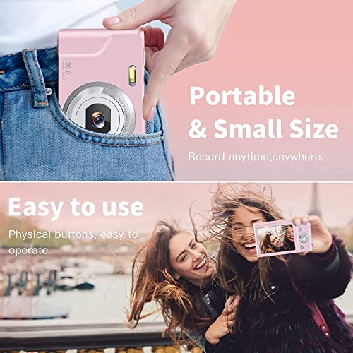 Digital Cameras for Kids Digital Camera, HD 1080P Vlogging Camera 2.4" LCD Compact Camera with 16X Digital Zoom,Powerful Cameras for Photography, Portable Mini Camera for Adult, Beginners