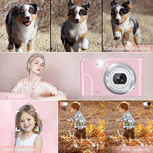 Digital Cameras for Kids Digital Camera, HD 1080P Vlogging Camera 2.4" LCD Compact Camera with 16X Digital Zoom,Powerful Cameras for Photography, Portable Mini Camera for Adult, Beginners