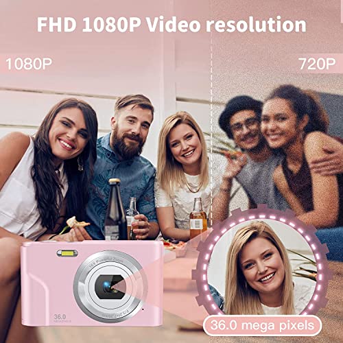 Digital Cameras for Kids Digital Camera, HD 1080P Vlogging Camera 2.4" LCD Compact Camera with 16X Digital Zoom,Powerful Cameras for Photography, Portable Mini Camera for Adult, Beginners