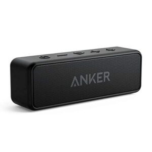 anker soundcore 2 portable bluetooth speaker with 12w stereo sound, bluetooth 5, bassup, ipx7 waterproof, 24-hour playtime, wireless stereo pairing, speaker for home, outdoors, travel