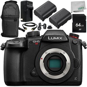 panasonic lumix dc-gh5s mirrorless micro four thirds digital camera (body only) 8pc bundle – includes 64gb sd memory card + more – international version (no warranty)