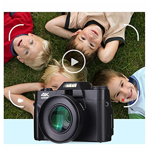 Digital Cameras for Kids Digital Camera for Photograohy 4K 48MP Camera for with 180° Flip Screen, 16X Digital Zoom, 52mm Wide Angle & Macro Lens