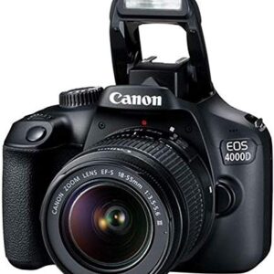 Canon EOS 4000D DSLR Camera w/Canon EF-S 18-55mm F/3.5-5.6 III Zoom Lens + Case + 32GB SD Card+ More+ TopKnotch Cloth (Renewed)