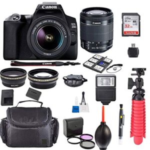 canon eos 250d / rebel sl3 kit with ef-s 18-55mm f/3.5-5.6 iii lens + accessory bundle + model electronics cloth (renewed)