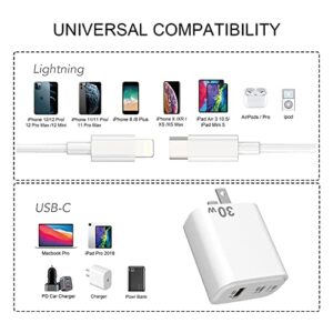 New Technology Lighting Female to USB Type c Charger 30W 3-Port,iPhone 14 13 12 Fast Charging Super Fast USB C Charger Compatible with Apple iPhone,iPad Pro and Samsung Galaxy Android Multiple Device