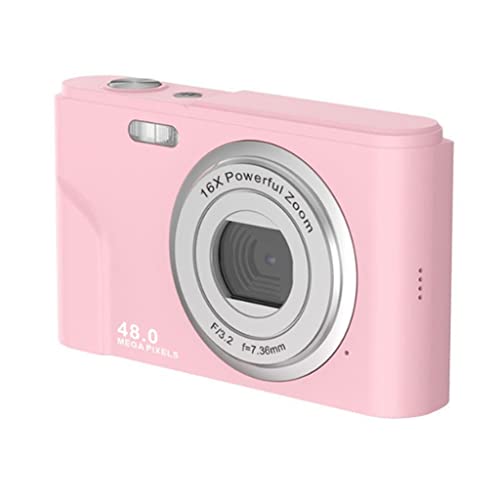 MEENE Digital Camera 48MP 2.4 Inch LCD Video Blog Camera 16X Zoom Kids Camera Student Camera Card Camera (Color : Pink)