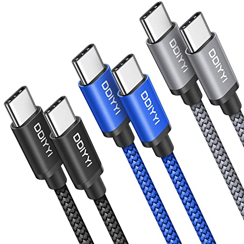 USB C to USB C Cable [6.6ft, 3-Pack], 60W Fast Charging USB Type C Charger Cable Braided for Samsung S22 S21 S20 ultra 5G S10, Note 20 Ultra, Pixel 7 6 Pro 6a 5a 4a 5 4 XL, USB-C Laptop & USB-C Tablet