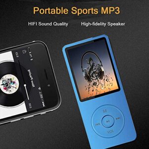 MP3 Player, Music Player with 16GB Micro SD Card, Build-in Speaker/Photo/Video Play/FM Radio/Voice Recorder/E-Book Reader, Supports up to 128GB