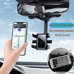 YCNASSS 360°Rotatable and Retractable Car Phone Holder, Car Rearview Mirror Bracket, Multifunctional Adjustable Phone Holder, Universal Phone Navigation GPS Holder for All Mobile