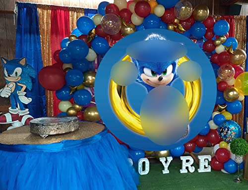 Baby Birthday Party Backdrop 7.5ft Diameter Round Cover Background Cartoon Hedgehog Theme Baby Shower Table Decoration Elastic Washable Ironable Fabric