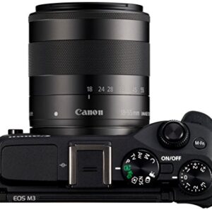 Canon EOS M3 Mirrorless Camera (Black) with EF-M 18-55mm f/3.5-5.6 IS STM Lens - International Version (No Warranty)