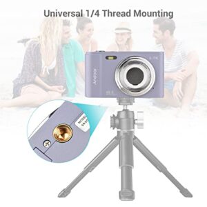 Andoer Portable Digital Camera 48MP 2.7K 2.88-inch IPS Screen 16X Zoom Auto Focus Self-Timer 128GB Extended Memory Face Detection Anti-Shaking with 2pcs Batteries Hand Strap Carry Pouch