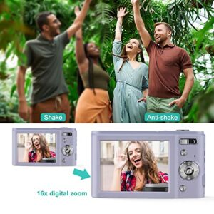 Andoer Portable Digital Camera 48MP 2.7K 2.88-inch IPS Screen 16X Zoom Auto Focus Self-Timer 128GB Extended Memory Face Detection Anti-Shaking with 2pcs Batteries Hand Strap Carry Pouch