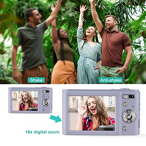 Andoer Portable Digital Camera 48MP 2.7K 2.88-inch IPS Screen 16X Zoom Auto Focus Self-Timer 128GB Extended Memory Face Detection Anti-Shaking with 2pcs Batteries Hand Strap Carry Pouch