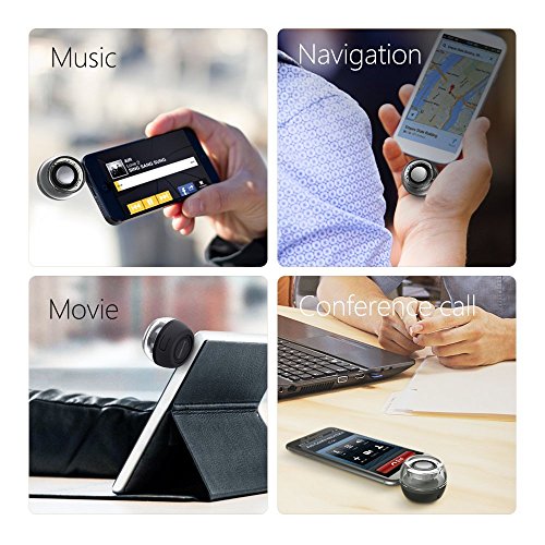 Leadsound Portable Speaker, Crystal 3W 27mm 8Ω Mini Wireless Speaker with 3.5mm Aux Audio Jack Plug in Clear Bass Micro USB Port Audio Dock for Smart Phone, for Pad, Computer (Black)