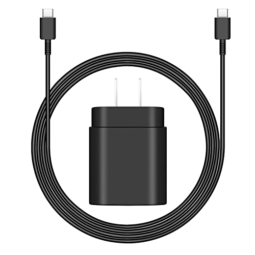 USB C Fast Charger, 25W PD Type C Super Fast Charger for Samsung Galaxy S20/S20+/S20 Ultra/S21/S21+/S21 Ultra/Note 20 Ultra/Note 20/Note 10+/Note 10, with 6Ft USB C to USB C Charging Cable