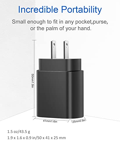 USB C Fast Charger, 25W PD Type C Super Fast Charger for Samsung Galaxy S20/S20+/S20 Ultra/S21/S21+/S21 Ultra/Note 20 Ultra/Note 20/Note 10+/Note 10, with 6Ft USB C to USB C Charging Cable