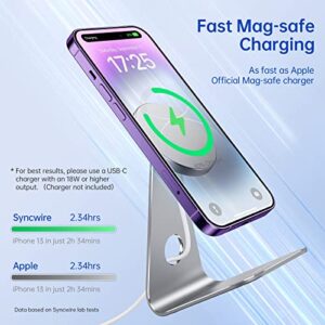 Syncwire Magnetic Wireless Charger, Fast Wireless Charging Stand Compatible Magsafe for Apple iPhone 12/13/14 Series, 12 13 14 Pro Max 12 13 14 Pro 14 Plus, AirPods 3/Pro, (Power Supply Not Included)