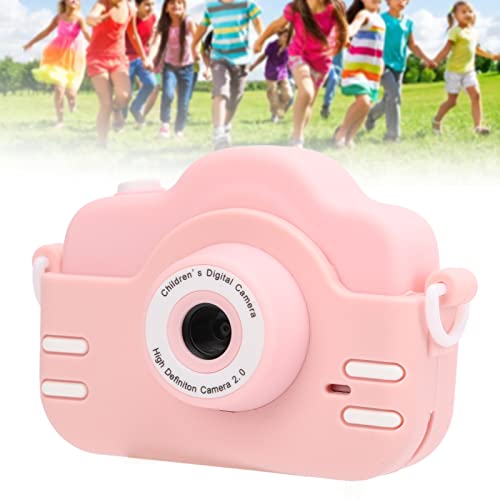 Kids Mini Camera 2 Inch Screen 2MP High Definition Cartoon Digital Camera Video Recorder Toy,for Photo and Video, Timed Shooting(Single Shot Pink)