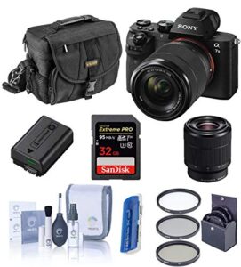 sony alpha a7ii digital camera with fe 28-70mm f/3.5-5.6 oss lens – bundle with camera case, 32gb class 10 sdhc card, filter kit (uv/cpl/nd2), clean kit, sd card reader, card wallet