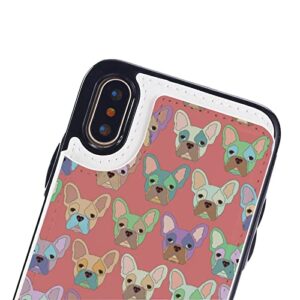 French Bulldog's Head Wallet Phone Cases Fashion Leather Design Protective Shell Shockproof Cover Compatible with iPhone X/XS