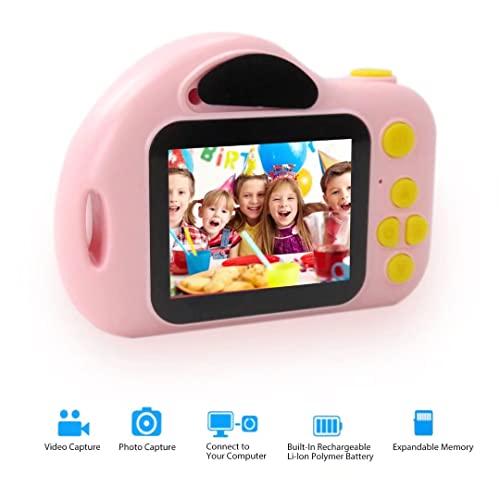 1080P HD Digital Video Children Camera with Funtion of Photo Taking, Video Recording, Continuous Shooting, Timer Shooting, etc for 3 4 5 6 7 8 9 10 Year Old (Pink)