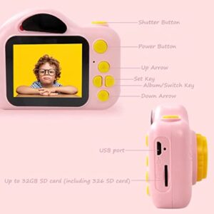 1080P HD Digital Video Children Camera with Funtion of Photo Taking, Video Recording, Continuous Shooting, Timer Shooting, etc for 3 4 5 6 7 8 9 10 Year Old (Pink)