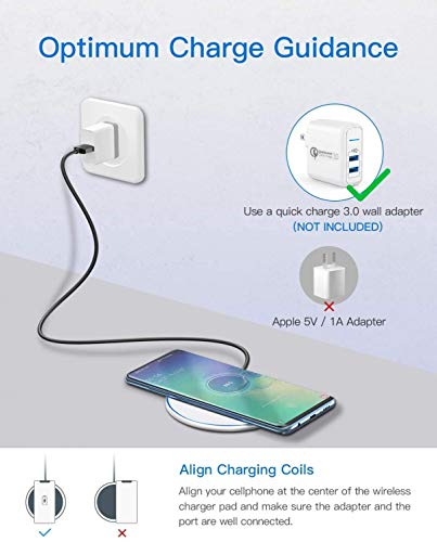 PHONIL 15W Wireless Charger Fast Charging Pad Slim for Galaxy Z Flip 3 and Z Fold 3 5G Phones, Quick Charge White Compatible with Samsung Galaxy Z Flip3 5G and Z Fold3 5G Models, PH-PH20862W4E-60