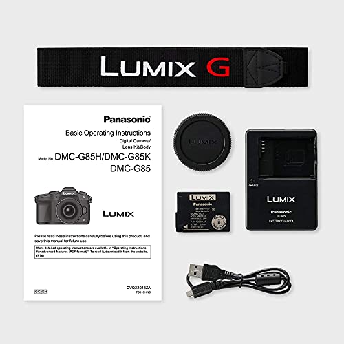 Panasonic Lumix DMC-G85 Mirrorless Micro Four Thirds Digital Camera with Panasonic 12-60mm Lens + 64GB Memory Card, Backpack, Flash, Editing Software Kit & More