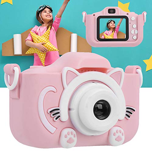 Asixxsix Digital Children Camera, Sturdy ABS Practical Durable Children Camera, for Children Kids Taking Pictures Toy Holiday Birthday Gift(Pink)