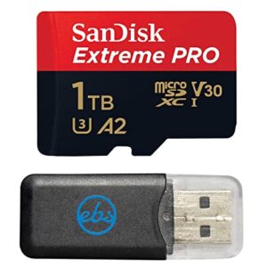 SanDisk Extreme Pro 1TB Micro SD Memory Card for Insta360 One RS Twin, One RS 4K, One RS 1-inch Action Camera (SDSQXCZ-1T00-GN6MA) v30 4k A2 Bundle with 1 Everything But Stromboli MicroSD Card Reader