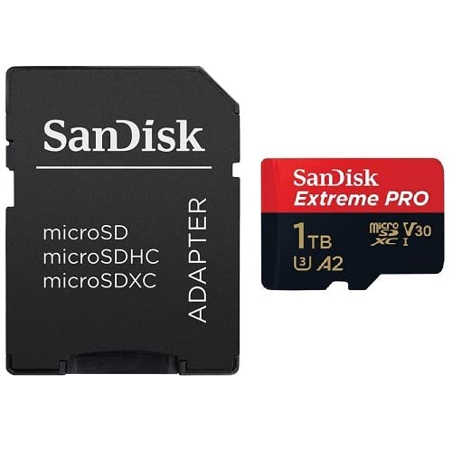 SanDisk Extreme Pro 1TB Micro SD Memory Card for Insta360 One RS Twin, One RS 4K, One RS 1-inch Action Camera (SDSQXCZ-1T00-GN6MA) v30 4k A2 Bundle with 1 Everything But Stromboli MicroSD Card Reader