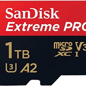 SanDisk Extreme Pro 1TB Micro SD Memory Card for Insta360 One RS Twin, One RS 4K, One RS 1-inch Action Camera (SDSQXCZ-1T00-GN6MA) v30 4k A2 Bundle with 1 Everything But Stromboli MicroSD Card Reader