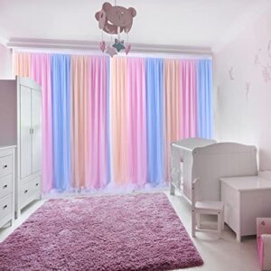 Pastel Rainbow Backdrop Tulle Unicorn Backdrop Curtain for Girl Birthday Party Wedding Bride Gender Reveal Baby Showers Photography 5ft x 7ft