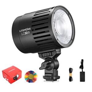 godox lc30d litemons tabletop led light, 33w 5600k cri 95+/tlcl 96+ daylight video light, 8 preset lighting fx effects