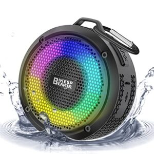 peyou ipx7 waterproof speaker, bluetooth shower speaker 5.0 waterproof with suction cup, playtime rgb lights, 360° surround sound rich bass for outdoors, mini speaker for beach/hiking/travel/pool