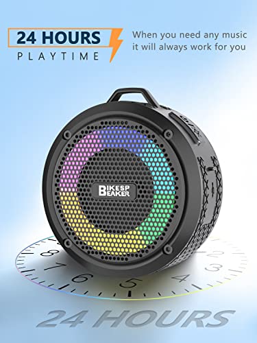 PEYOU IPX7 Waterproof Speaker, Bluetooth Shower Speaker 5.0 Waterproof with Suction Cup, Playtime RGB Lights, 360° Surround Sound Rich Bass for Outdoors, Mini Speaker for Beach/Hiking/Travel/Pool