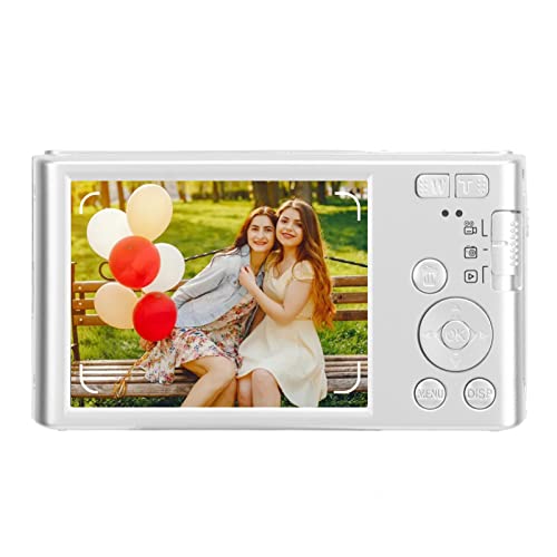 Compact Camera, Digital Camera Rechargeable Lithium Ion Battery 48MP Image Resolution 16X Digital Zoom Built in Fill Light for Beginners (Silver)