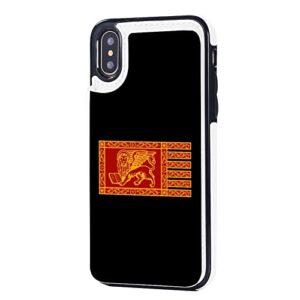 venice flag wallet phone cases fashion leather design protective shell shockproof cover compatible with iphone x/xs