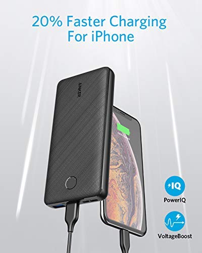 Anker Portable Charger, 325 Power Bank (PowerCore Essential 20K) 20000mAh Battery Pack with USB-C (Recharge Only) and PowerIQ Technology for iPhone, Samsung Galaxy, and More