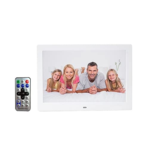 10.1/10 Inch Screen Digital Photo Frame HD 1024x600 LED Backlight Full Function Picture Video Electronic Album Baby (Color : White, Size : UK)