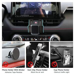 1797 Phone Mount Holder for Toyota RAV4 2019 - 2022 Accessories Magnetic Car Cellphone Cradle for All Smartphone Navigation Black