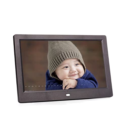 10 Inch Screen LED Backlight HD 1024 * 600 Digital Photo Frame Electronic Album Picture Music Movie Full Function Good Gift (Color : Black 8GB, Size : EU Plug)