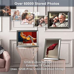 FULLJA WiFi Large Digital Photo Frame 15 inch - Smart Digital Picture Frame, 32GB, Motion Sensor, Full Function, Share Photos and Videos via App or Email, Unlimited Cloud Storage, Wall Mountable