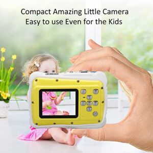 Kids Camera, 2 Inch Waterproof Children Camera for XP, 7, 8, 10, Vista; for Mac OSX 10.3 for 3 to 12 Years Old Boys and Girls Birthday(Yellow)